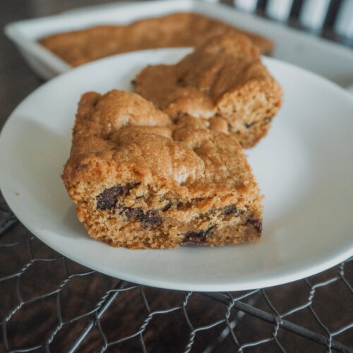 My Chocolate Chip Pan Cookie Bars - Cast Iron Lane
